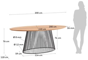 Jídelní stůl leska 200 x 110 cm přírodní MUZZA