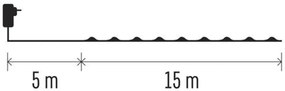 LED vánoční nano řetěz zelený teplá bílá 15m  - EMOS - LED lustry a svítidla > Vánoční osvětlení > Vánoční nano řetězy
