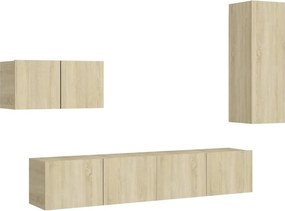 4dílný set TV skříněk dub sonoma kompozitní dřevo 3078993