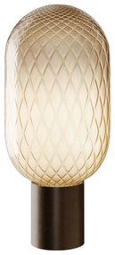 Il Fanale Bloom, stolní lampa z mosazi a kouřového bronzového skla, 1x15W LED E27, průměr 20,8cm