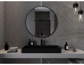 Mexen Loft, kulaté koupelnové zrcadlo 90 cm, barva rámu černá matná, 9850-090-090-000-70