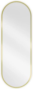 Mexen Loft, oválné koupelnové zrcadlo 100 x 35 cm, barva rámu zlatá lesklá, 9851-100-035-000-50