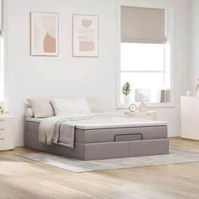 Osmanský rám postele s matrací taupe 140x190cm textil 3311110