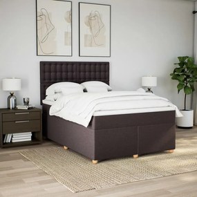 Box spring postel s matrací tmavě hnědá 140x190 cm textil 3291292