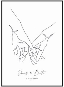 Plakát Ruku v ruce Rozměr plakátu: 30 x 40 cm, Varianta designu: Držení se za malíček
