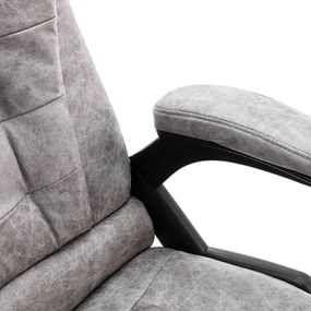 Masážní kancelářská židle světle šedá umělá semišová kůže,  20578
