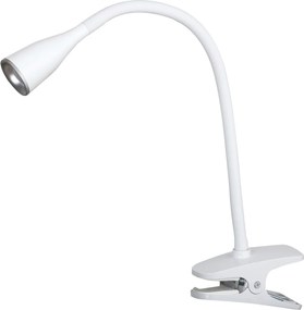 Rabalux Připínací stolní lampa Jeff, 4,5 W, 330 lm, 3000 K, bílá, 13 x 35 cm