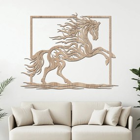 dřevo života Dřevěný obraz HORSE Zvolte rozměr (cm): 40x31, Zvolte barvu dekoru: Dub Sonoma