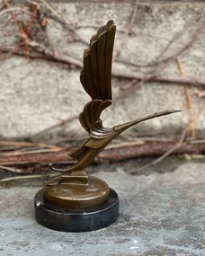 Bronzová socha soška -  Čáp bílý pták - art deco