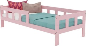 Benlemi Jednolůžko FENCE 4v1 se zábranou 120x200 cm + matrace ADAPTIC Zvolte barvu: Pastelově růžová, Zvolte zábranu: S jednou zábranou vlevo