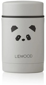 LIEWOOD Dětská termoska Panda Light Grey Food Jar, šedá barva, kov