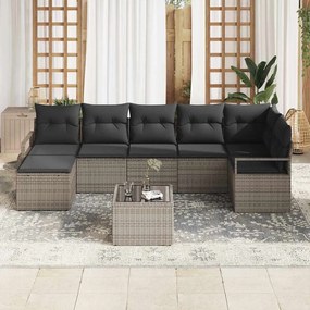 Set pohovek 8 ks Světle šedá polyratan 3355148