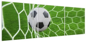 Obraz fotbalového míče v síti (150x50 cm)