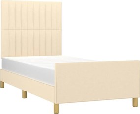 Rám postele bez matrací krémově 90x200 cm textil 3125192