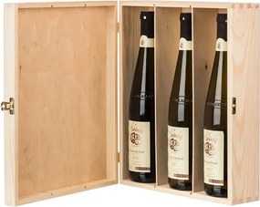 ČistéDřevo Dřevěná krabička na 3 vína XII