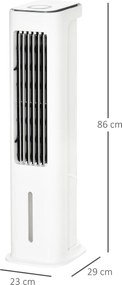 chladič vzduchu 2 v 1 s vodním chlazením 5l nádrž na vodu, 12h časovač, pro 20 ㎡