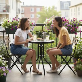 Zahradní stolek 60 cm SPRINGOS BISTRO GF1010 černý