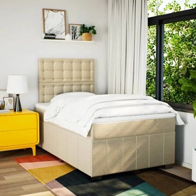 Box spring postel s matrací krémová 120x190 cm textil 3293926