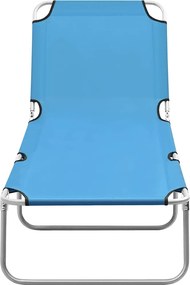 Zahradní lehátko ocel a textil tyrkysově modré 310329