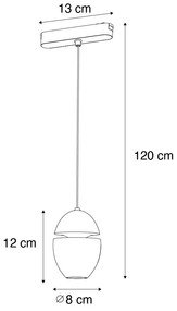 Moderní černé závěsné svítidlo pro 1fázový kolejnicový systém včetně LED - Magnetic Eggy