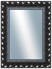 DANTIK - Zarámované zrcadlo - rozměr s rámem cca 60x80 cm z lišty ROKOKO černá lesklá (2632)