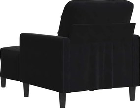 Křeslo s podnožkou černé 60 cm samet 3278262