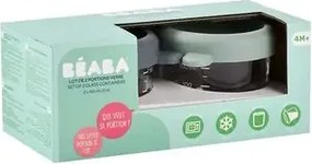Beaba Kelímky na jídlo skleněné 2x 150 ml Green Grey