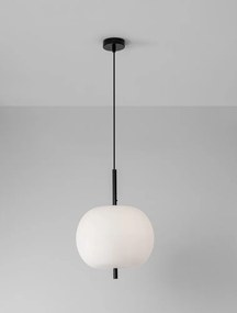 Bílé/černé skleněné závěsné svítidlo ø 30 cm Lato – Nova Luce