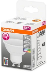 LED žárovka s dálkovým ovládáním GU10 PAR16 OSRAM 4,5W (25W) RGB+teplá bílá (2700K) reflektor 120°