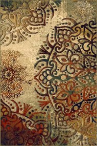 Kusový koberec vlněný Dywilan Polonia Boho Red béžový Rozměr: 235x350 cm