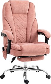 Kancelářská židle Vinsetto s vibrační masáží, ergonomická židle s funkcí houpání, vyhříváním, výškově nastavitelná točná židle s opěrkou na nohy, dál…