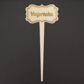 AMADEA Dřevěný zápich - cedulka na bylinky Majoránka, výška 20 cm, český výrobek