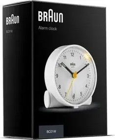 Braun BNC001 bílá / Klasický budík / Analogový / 1x AA baterie