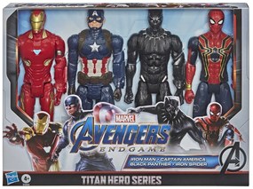 Avengers Titan Hero sada 4 ks figurek (Black Panther, Kapitána Amerika, Iron Spider a Iron Man)