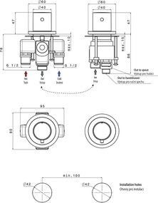 Sapho, GO dvouprvková termostatická baterie na okraj vany, chrom, TH100