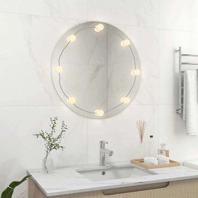 Nástěnné zrcadlo s LED osvětlením kulaté sklo 3078642