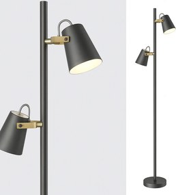 Stojací podlahová lampa Fabio 2 led Černá Zlatá