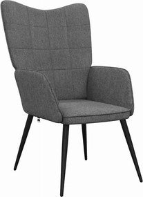 Relaxační židle se stoličkou tmavě šedá textil 327953