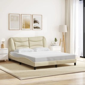 Rám postele s LED bez matrace Hvar Cream 160x200 cm Látka 3213716