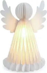 Solight LED anděl bílá / Papírová dekorace / 2x LED / Časovač / 37 cm