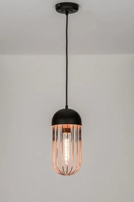 Závěsné industriální designové svítidlo do kuchyně Signature Tubo Nero and Copper
