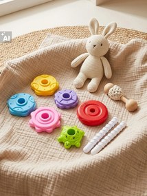 Sinsay - Edukační sada na třídění a navlékání tvarů 8 pack - vícebarevná