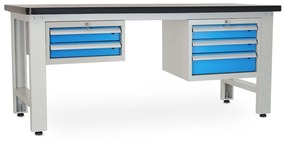 Dílenský stůl Solid MDF-23, 210 cm, 2 závěsné boxy, černá