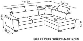 Sedací souprava Natan | PRAVÁ | světle hnědá