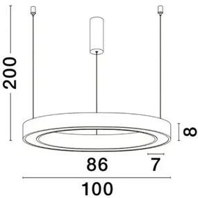 LED lustr Morbido 100 zlaté s dálkovým ovládáním