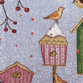 SCANquilt povlak MOTIV ptačí budky červenozelená 45 x 45 cm