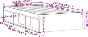 vidaXL Rám postele 100 x 200 cm [3203836] Barva: dub sonoma