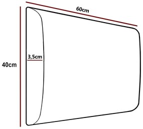 Eka Čalouněný panel Trinity 60 x 40 cm - Šedá 2314