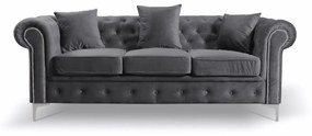Pohovka Roma Chesterfield III Světle šedá