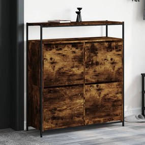 Botník se 4 výklopnými zásuvkami kouřový dub 100 x 34 x 112 cm 3214415